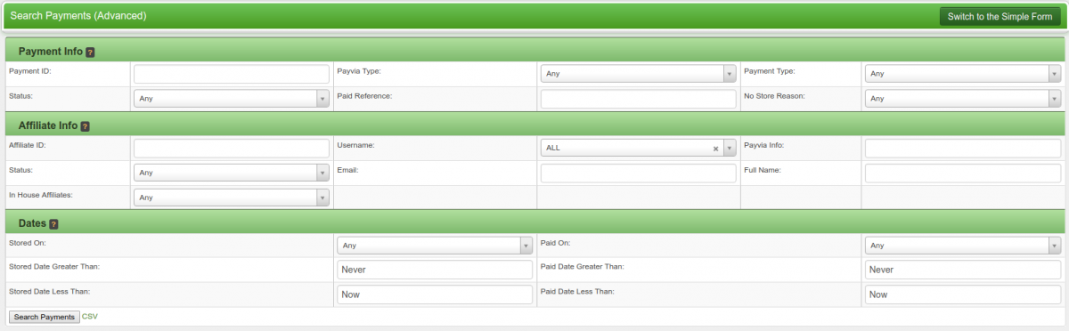 Payments Admin Offerit